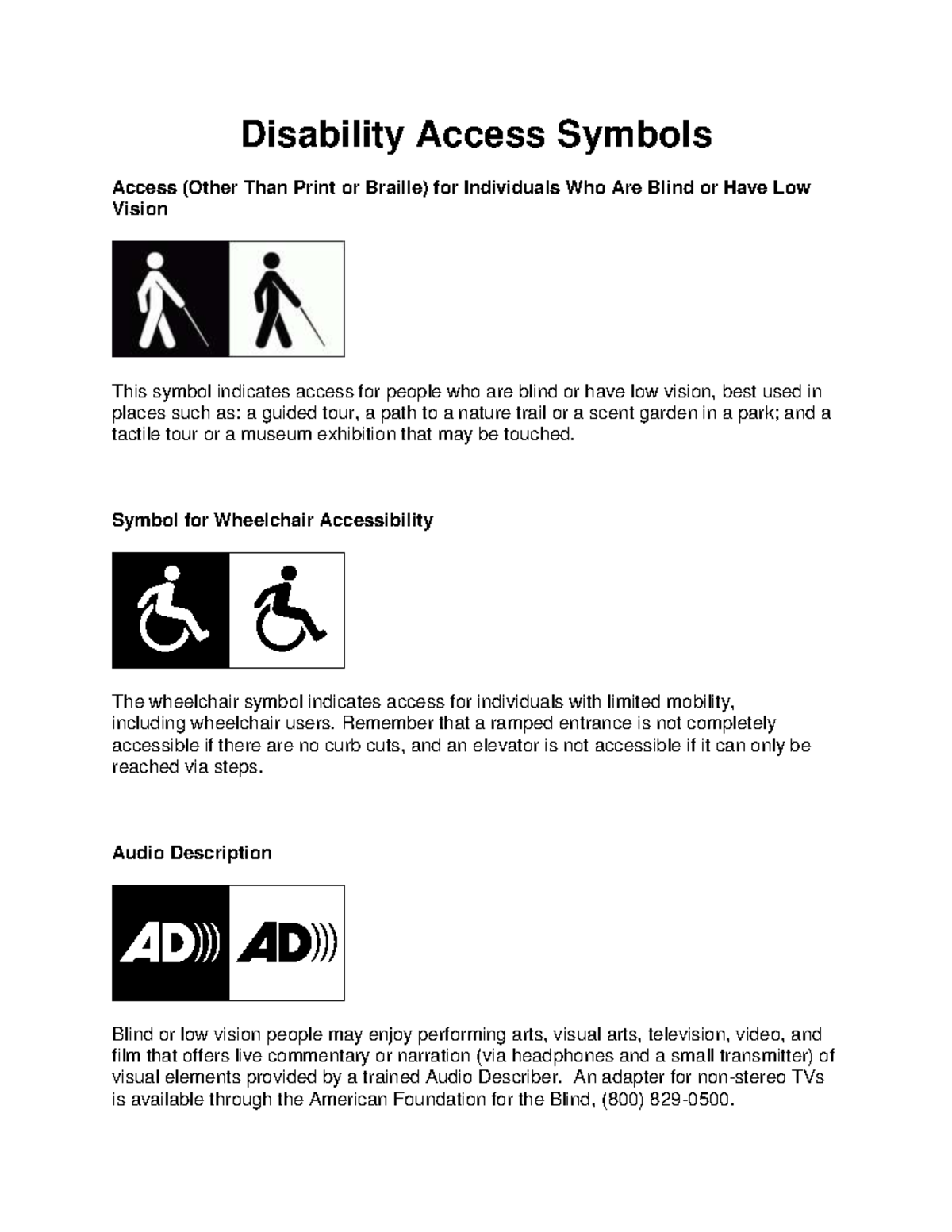 Disability 20symbols - ddd - Disability Access Symbols Access (Other ...