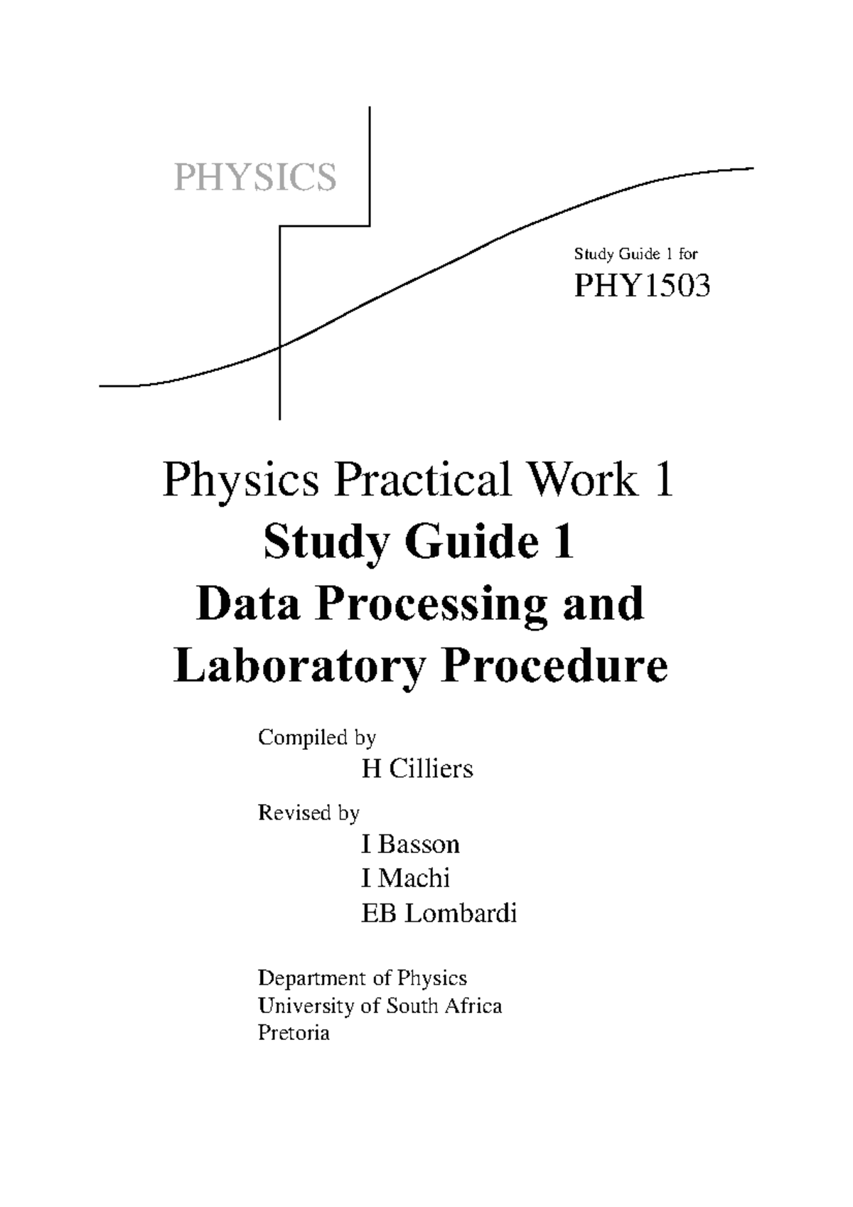 Study Guide 1: Data Processing & Laboratory Procedures for PHY1503 - Studocu