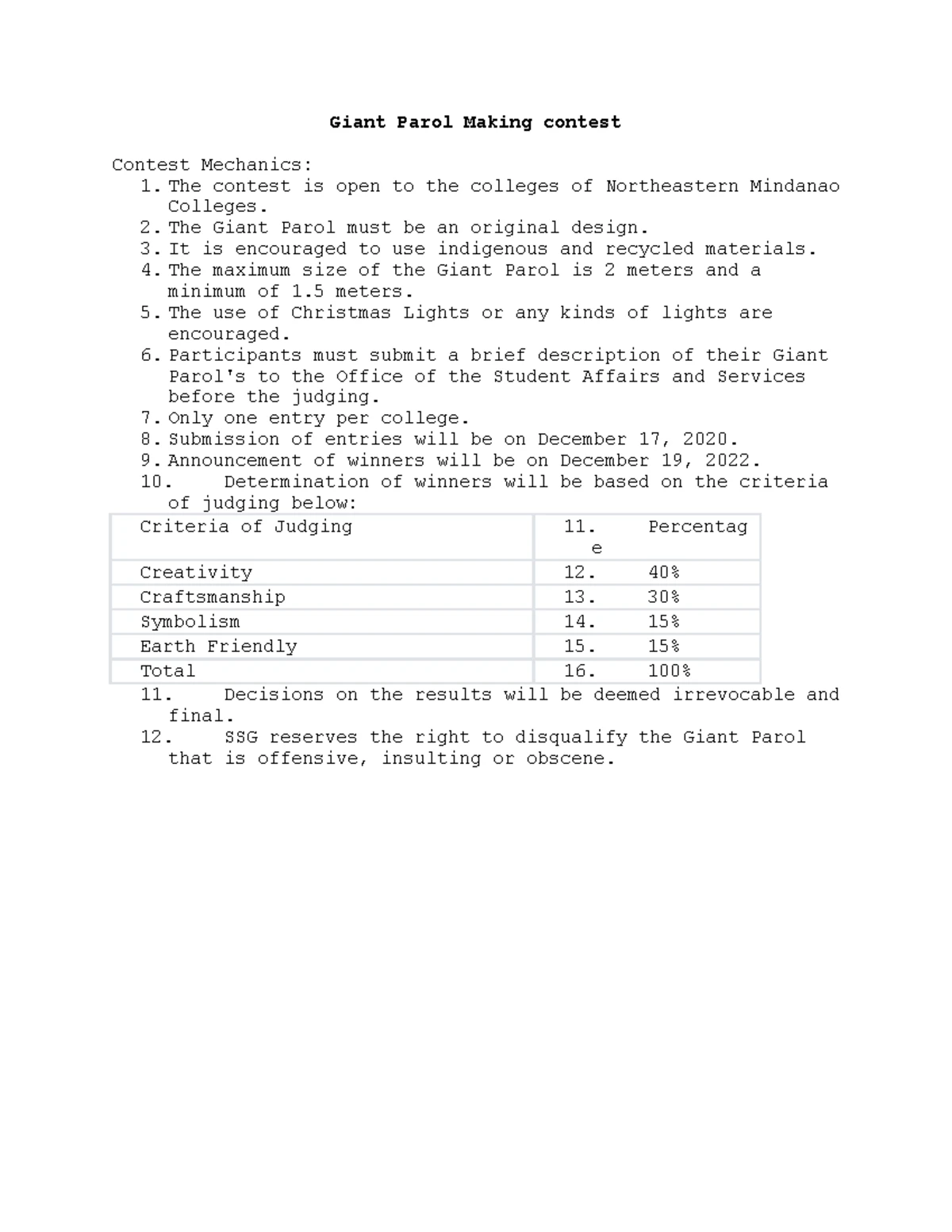 GABI NG Kulturang Pilipino - VOCAL SOLO (OPM) COMPETITION Mechanics ...