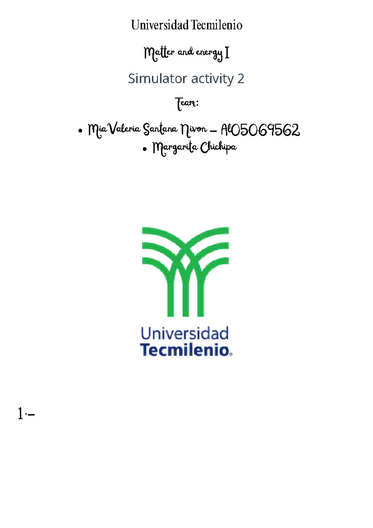 Matter and Energy I - Simulation Activity 2: Vector Analysis - Studocu