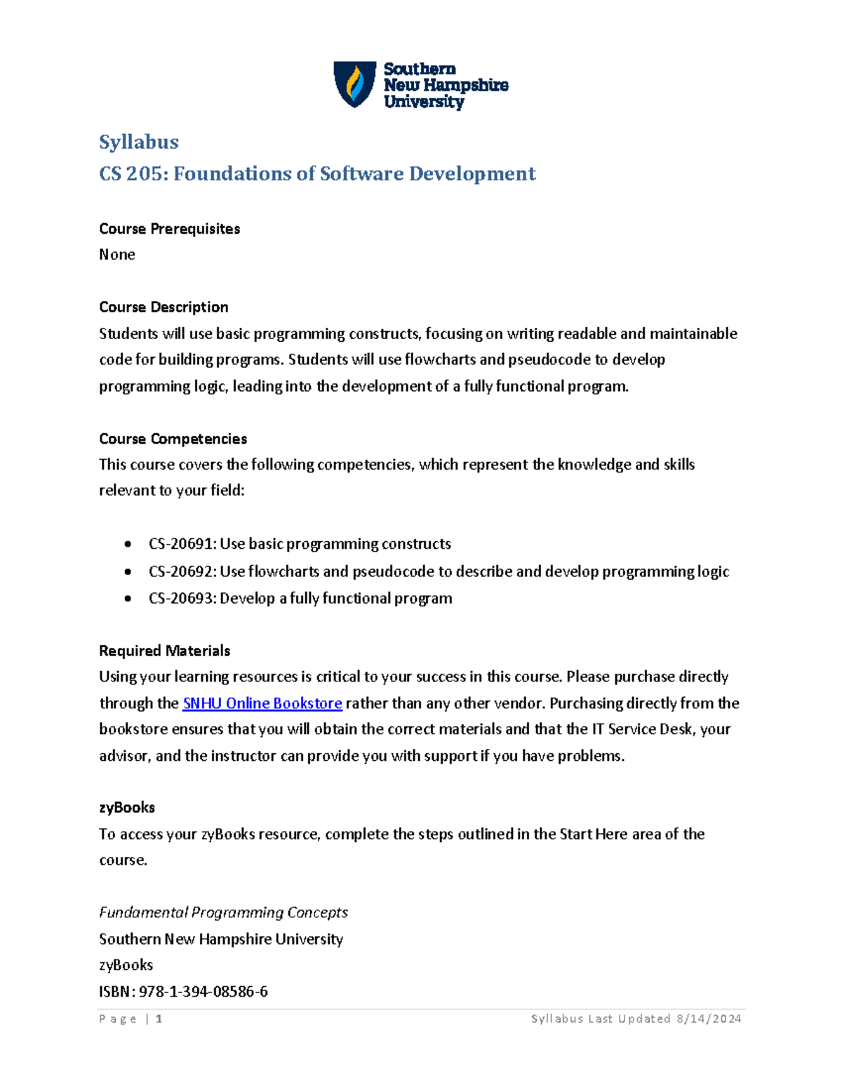 CS 205 Syllabus: Foundations of Software Development Overview - Studocu