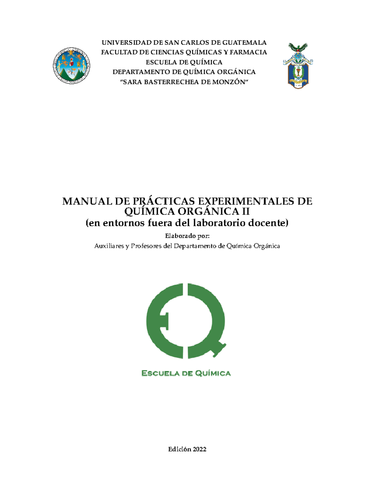 Manual QOII - Practica de Laboratorio QOII - UNIVERSIDAD DE SAN CARLOS ...