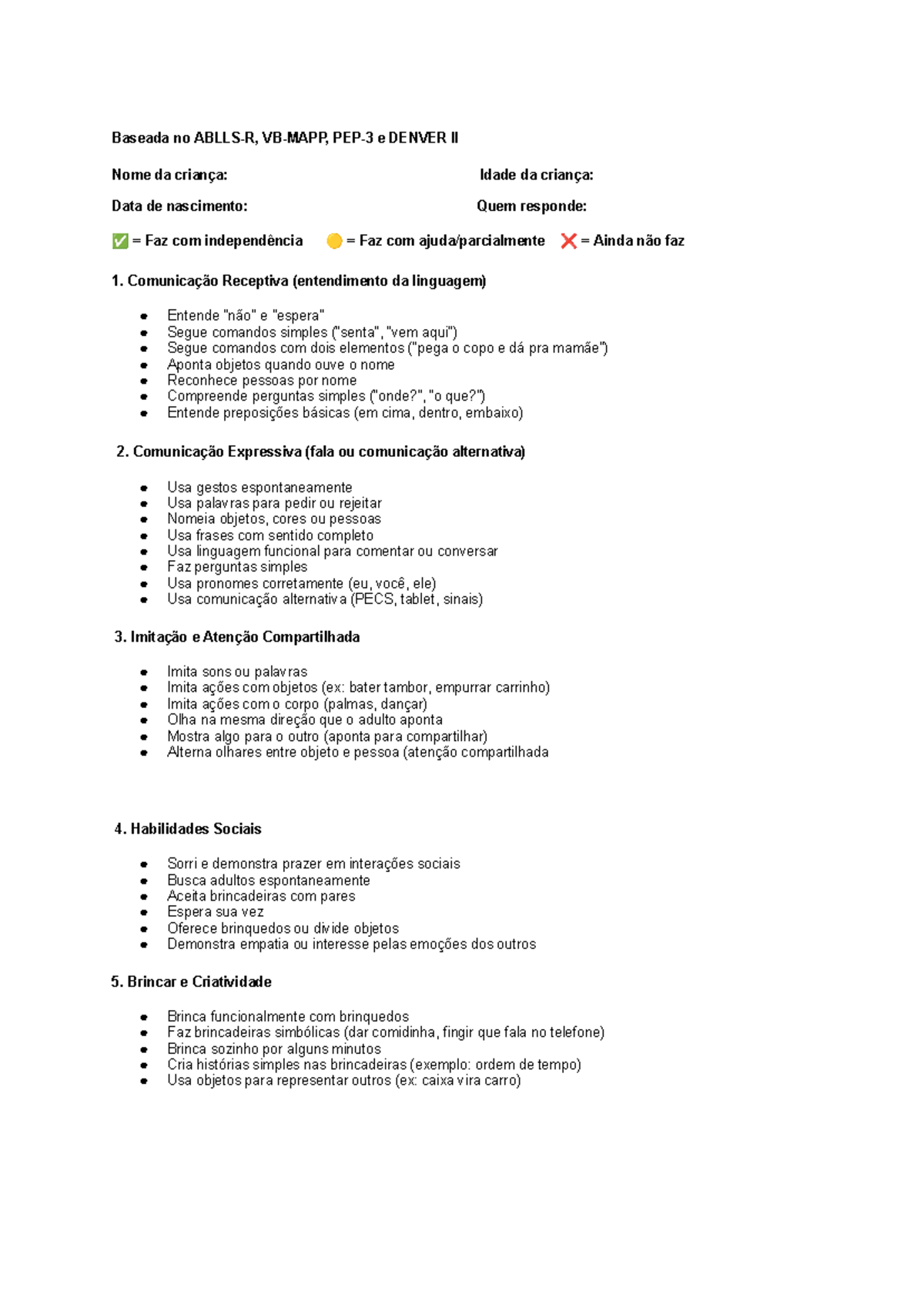 Avaliação do Desenvolvimento Infantil: Escala Denver II e Outras ...
