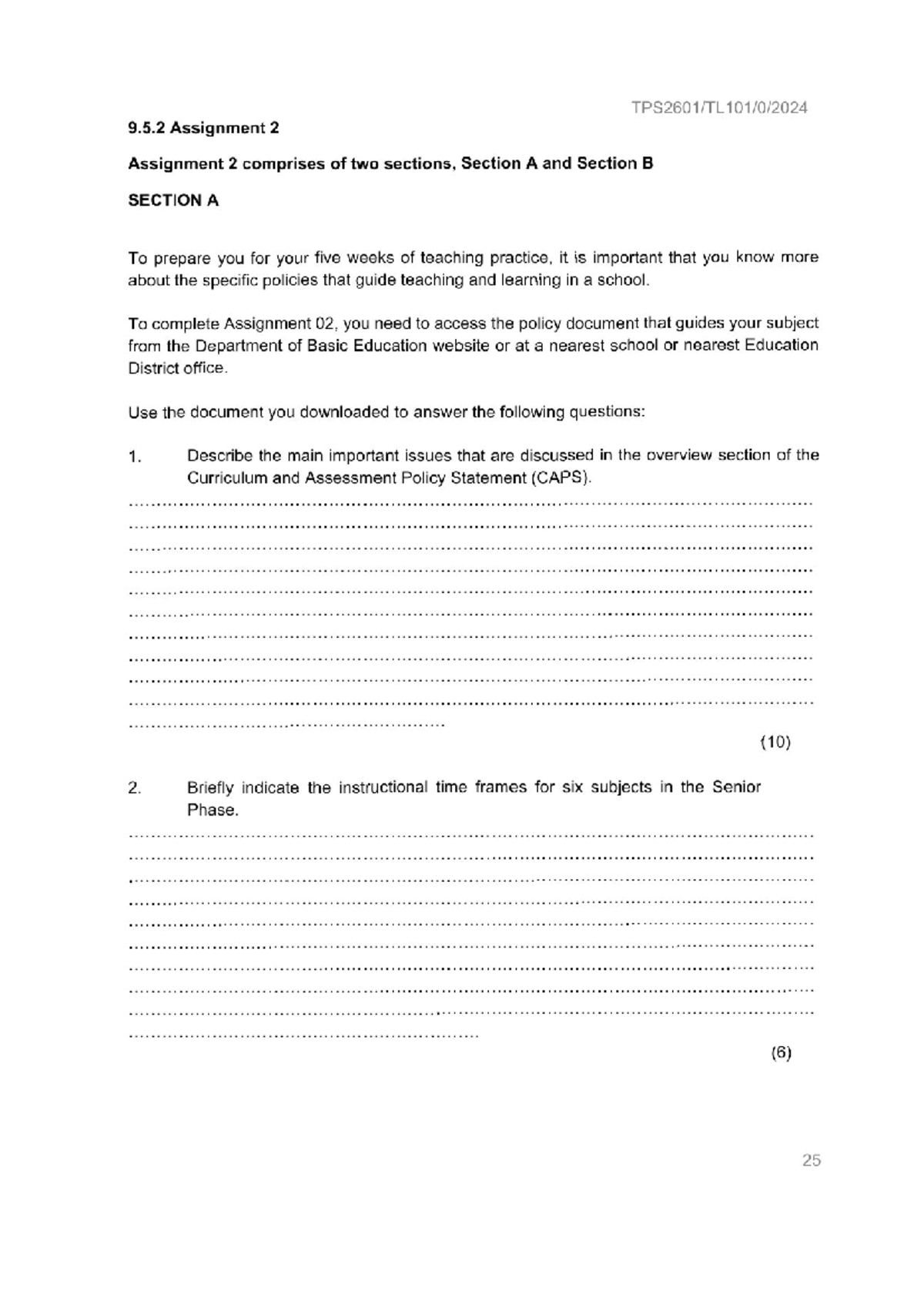 TPS2601 Assignment 02 - Portfolio - 9.5 Assignment 2 Assignment 2 ...