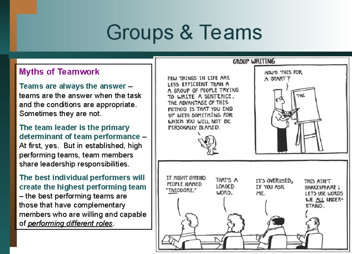 Organizational Behavior: Understanding Groups & Team Dynamics - Groups ...