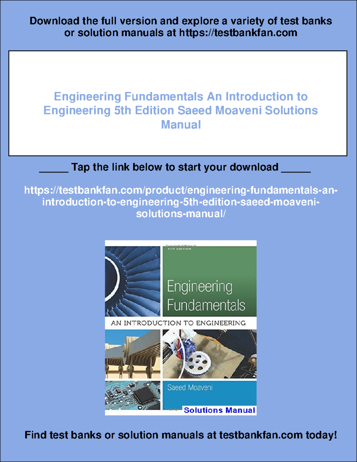 13657 - Engineering fundamentals an introduction to engineering 5th edition saeed moaveni ...