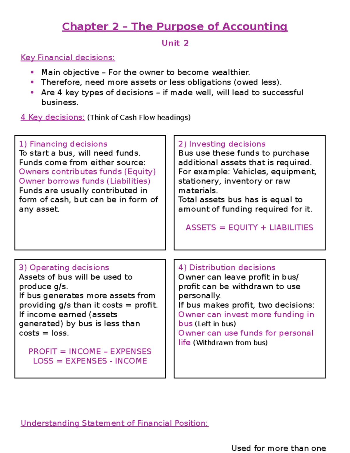 Chapter 2 - Financial Accounting An introduction - Chapter 2 – The ...