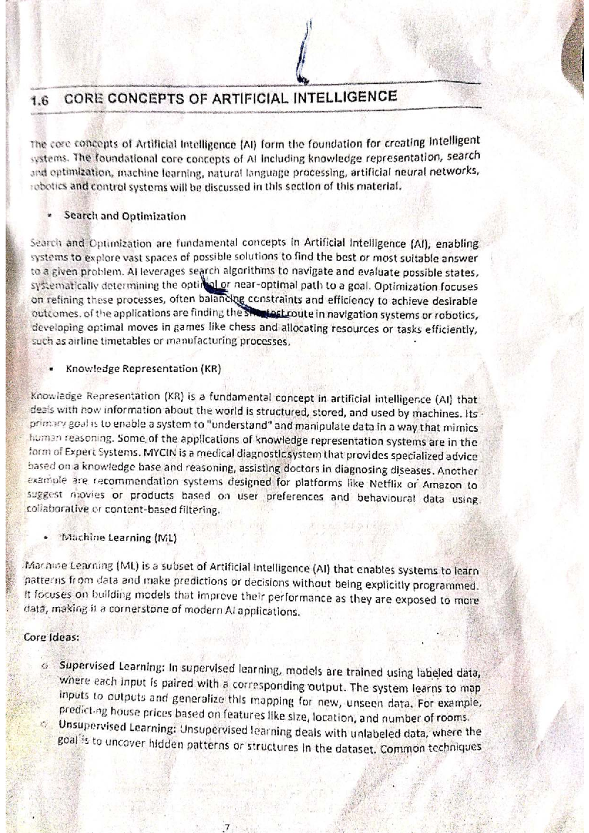 1.6 Core Concepts of AI: Foundations, Applications, and Techniques - Studocu