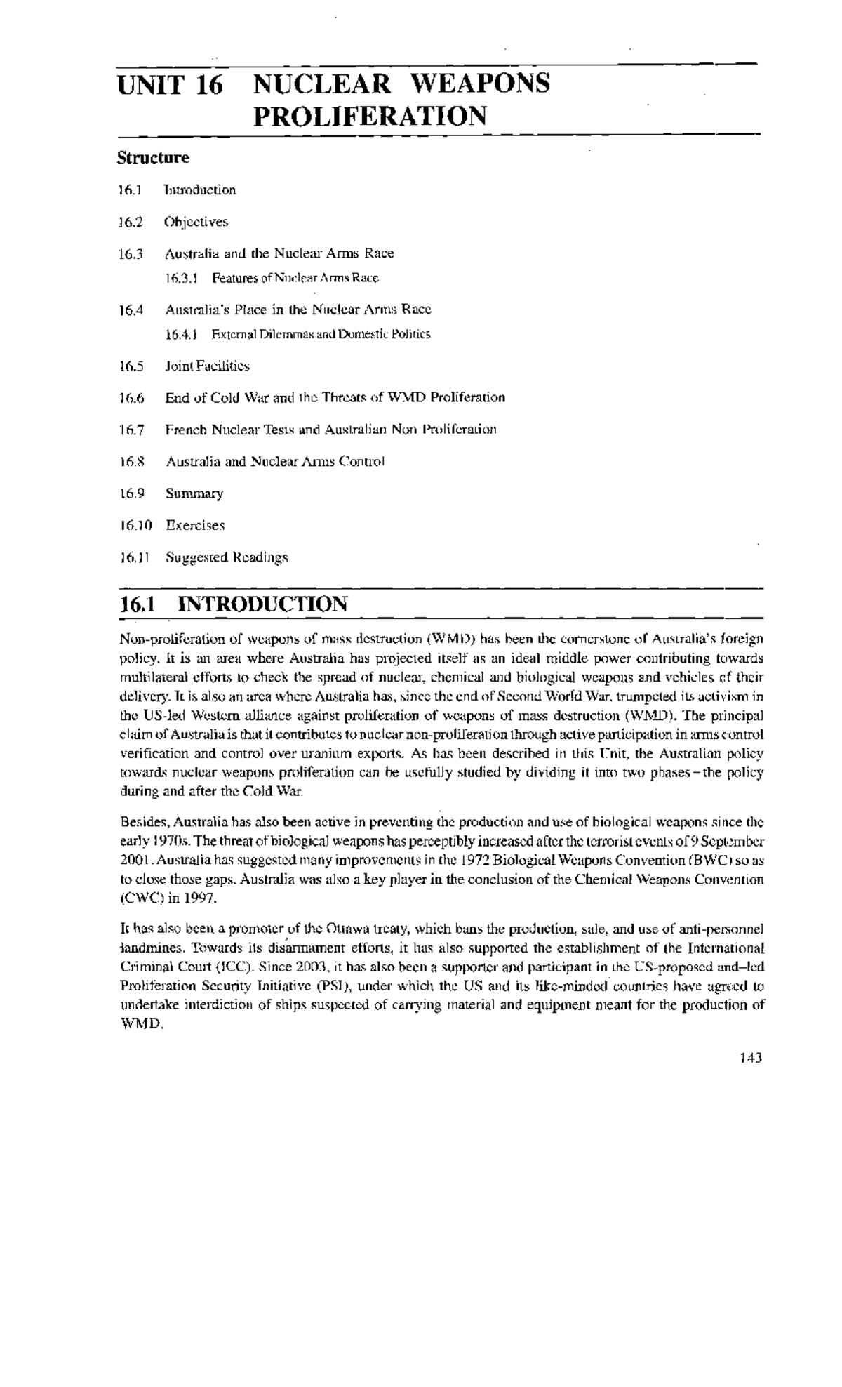 UNIT 16: NUCLEAR WEAPONS PROLIFERATION AND AUSTRALIA'S ROLE - Studocu