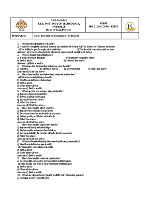 SFH(Question bank) - SFH(Question bank) - Scientific Foundations for ...