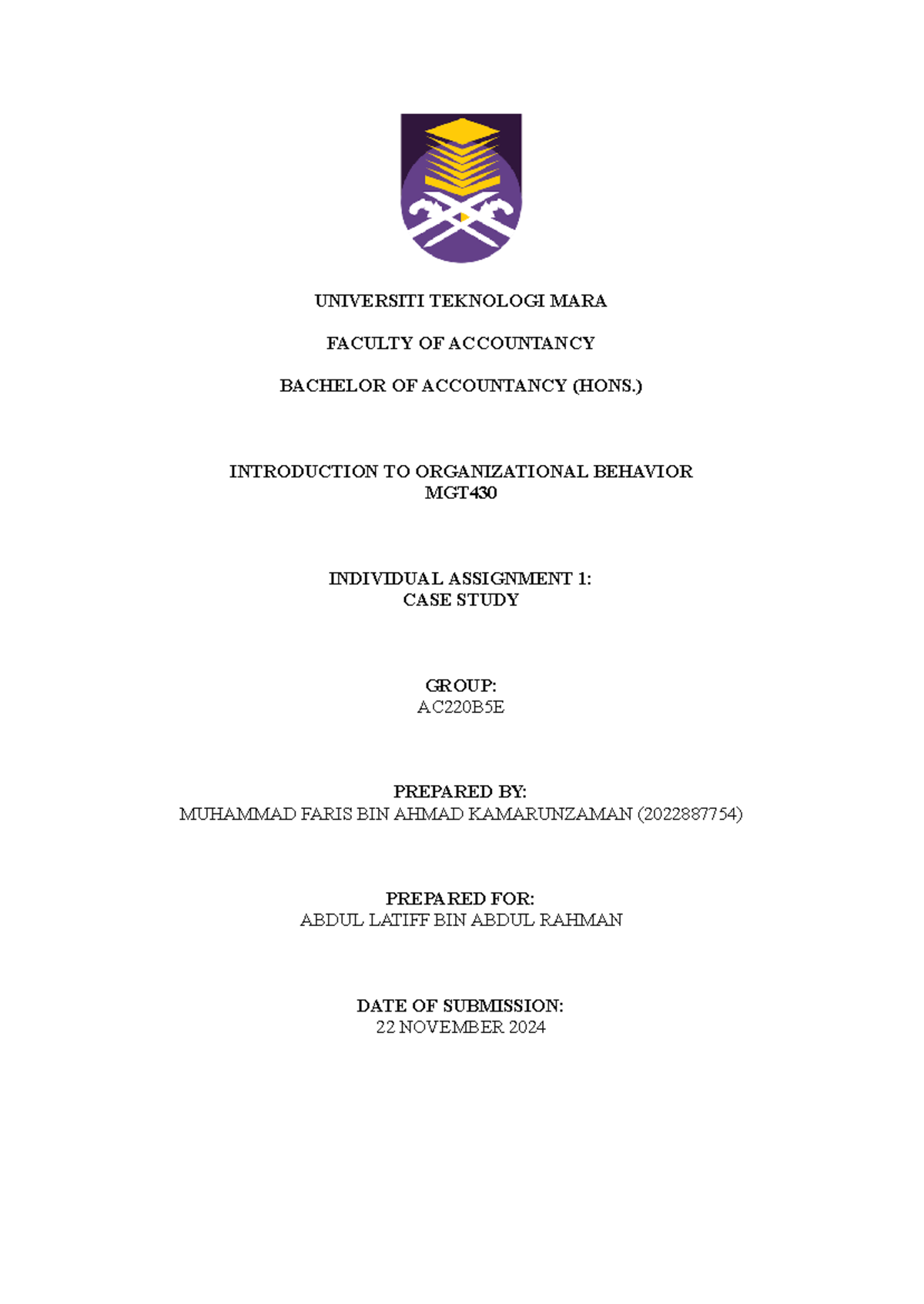 MGT430 Case Study on Perception and Emotions in Organizations - Studocu