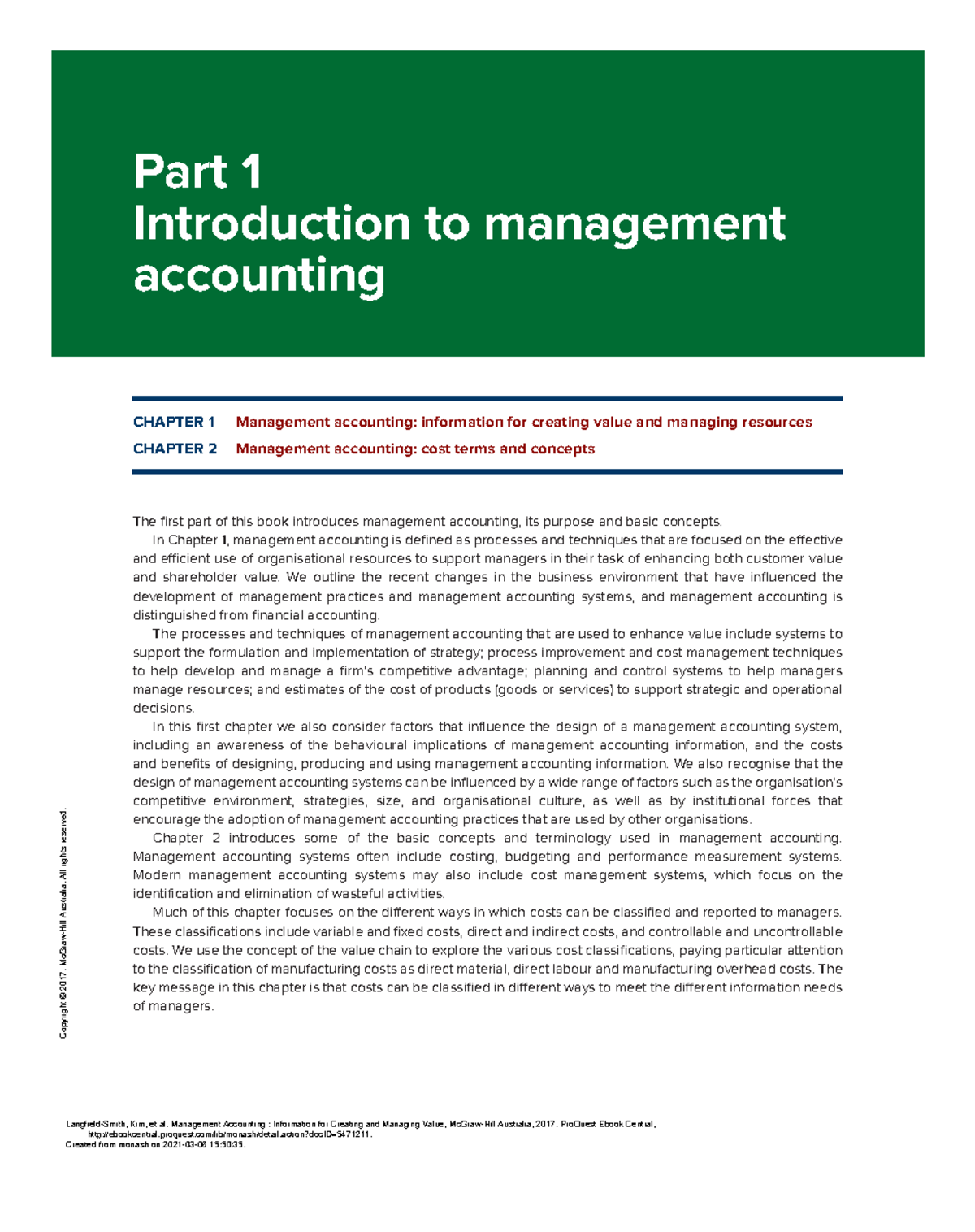 Introduction to Management Accounting Text Book - The first part of ...
