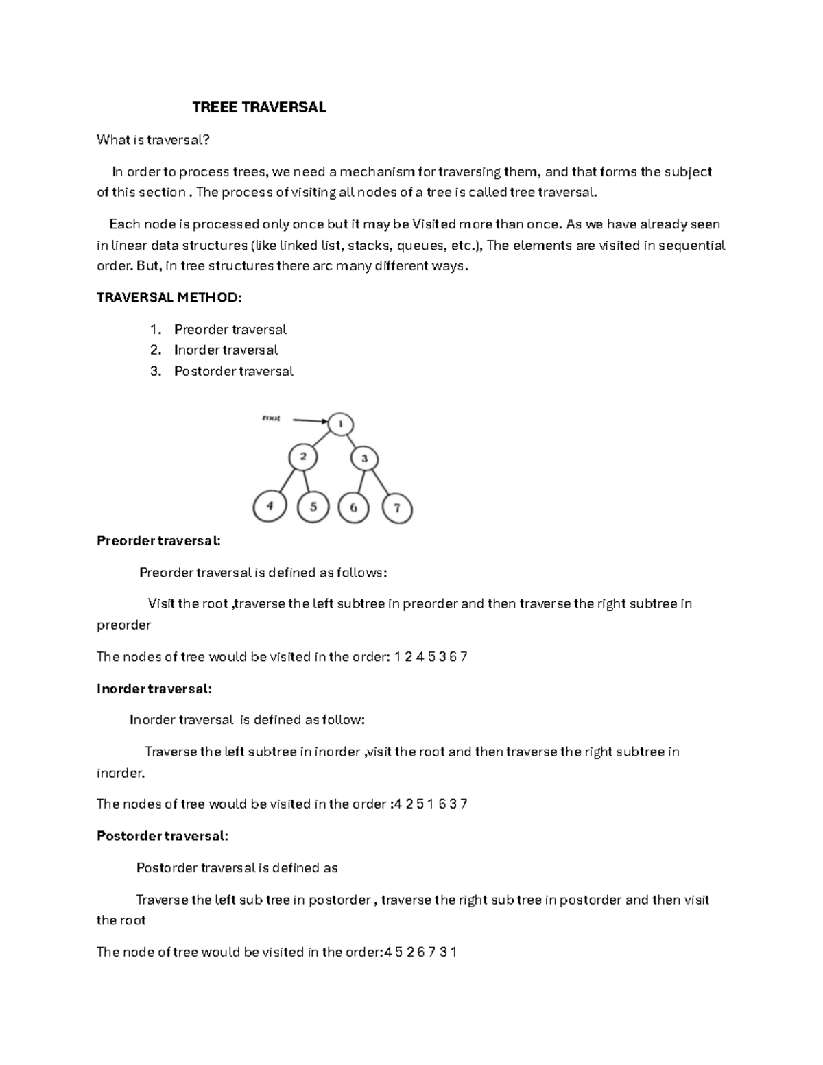 Tree Traversal Methods and Operations in Data Structures - DSD - Studocu