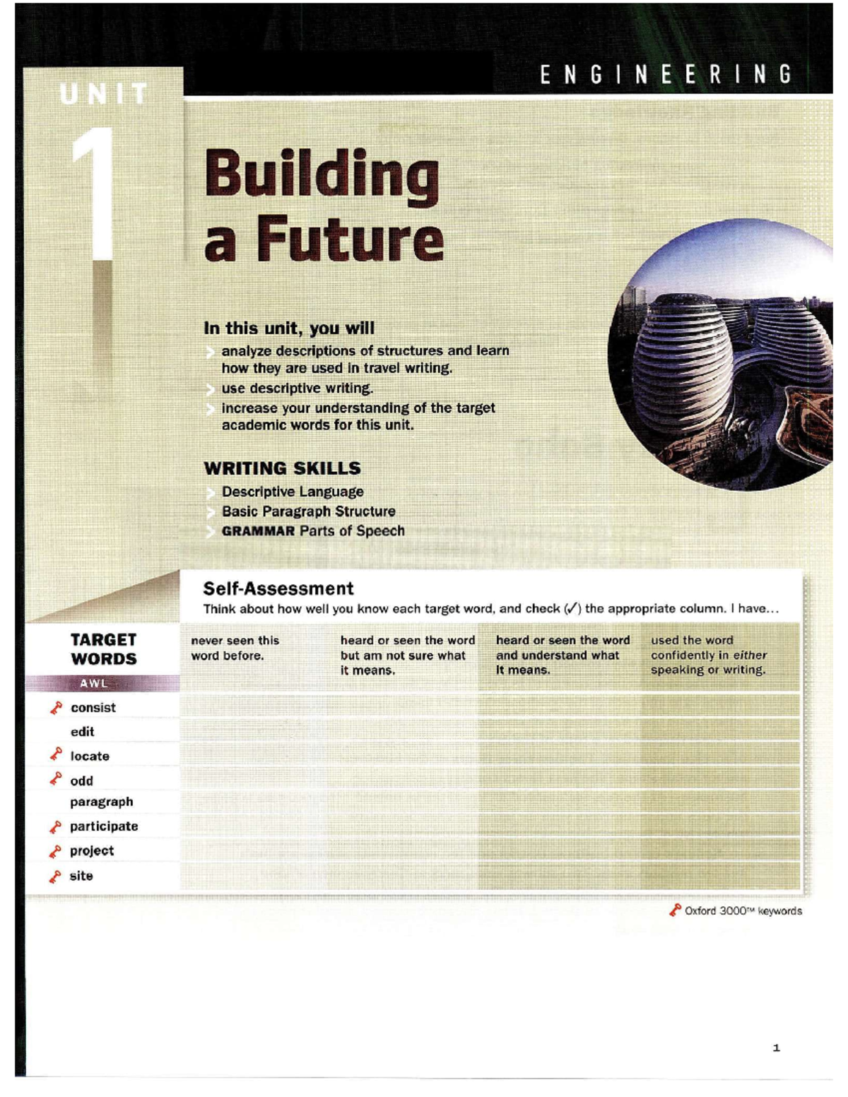 E WRITING SKILLS: Descriptive Language & Building Analysis (AWL) - Studocu