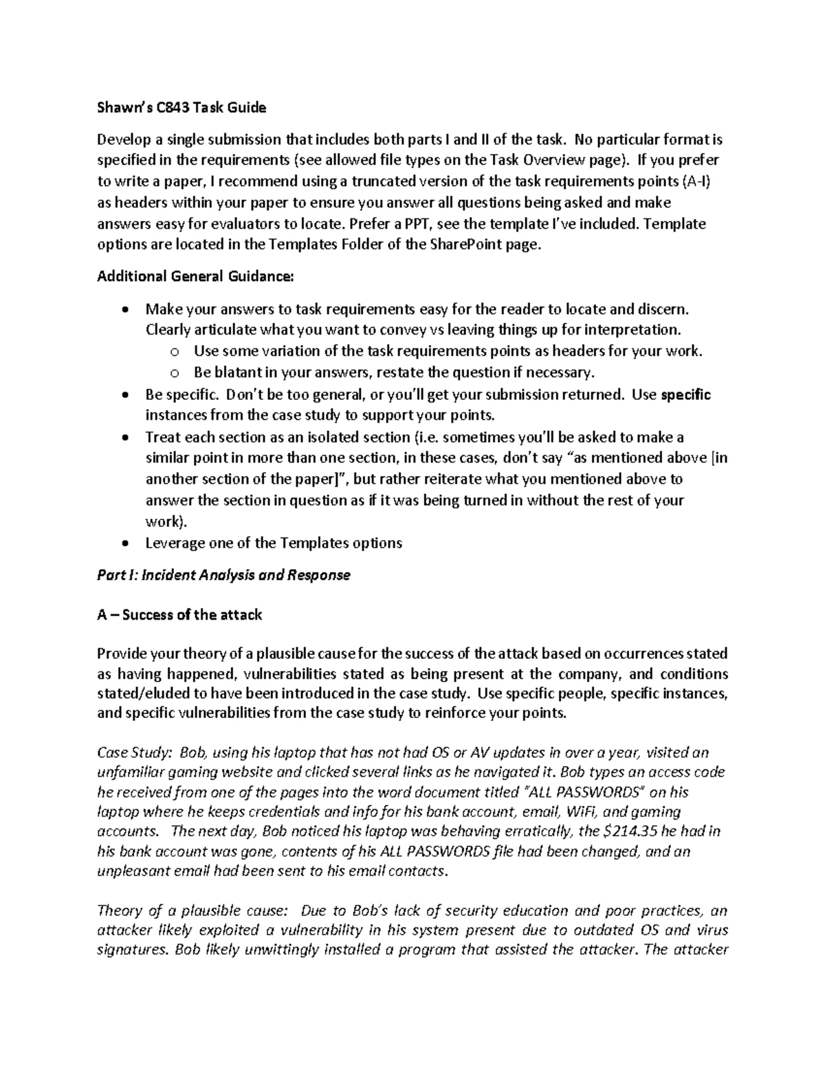 C843 - Managing Information Security - KOP1 - C843 – KOP Part 1 ...