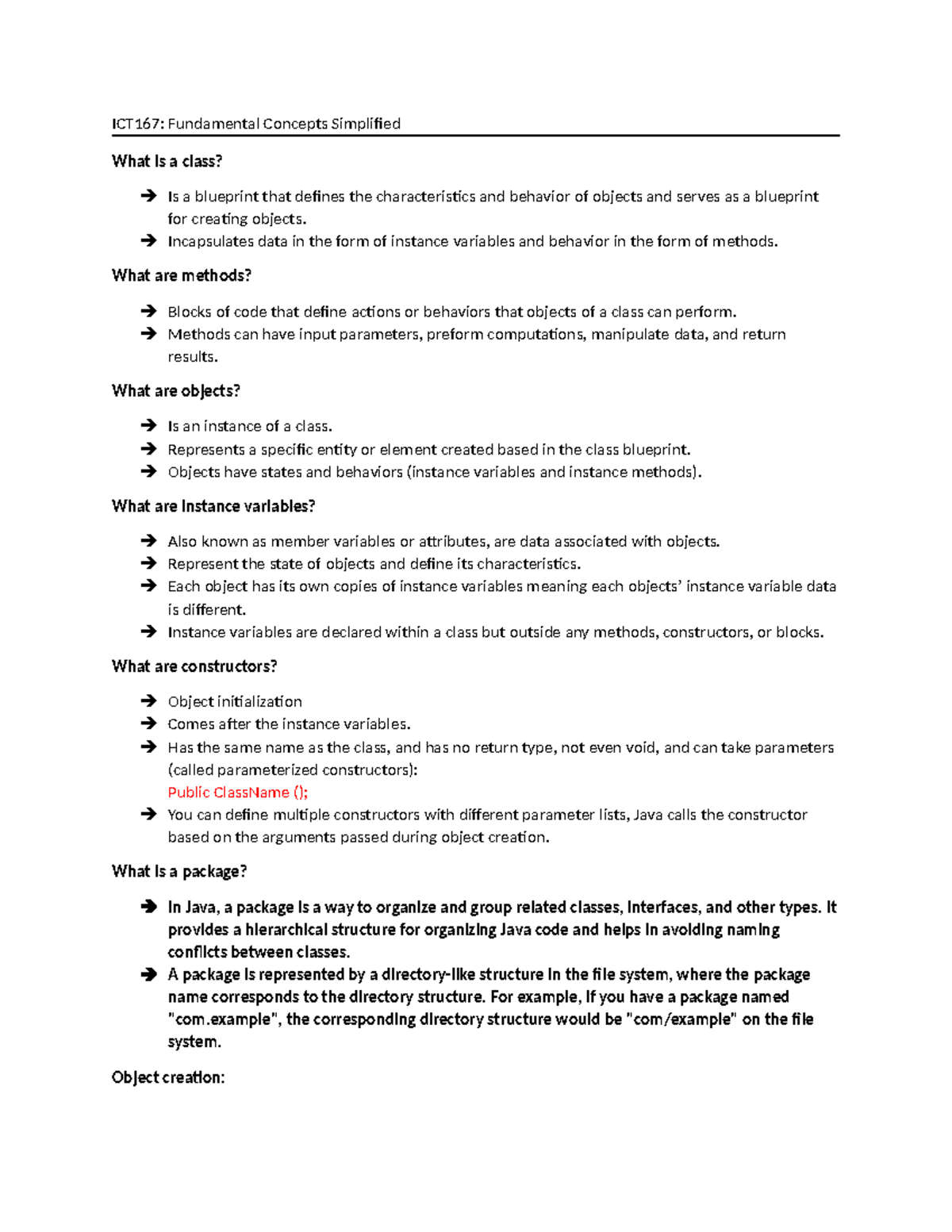 ICT167: Simplified Overview of Object-Oriented Programming Concepts ...
