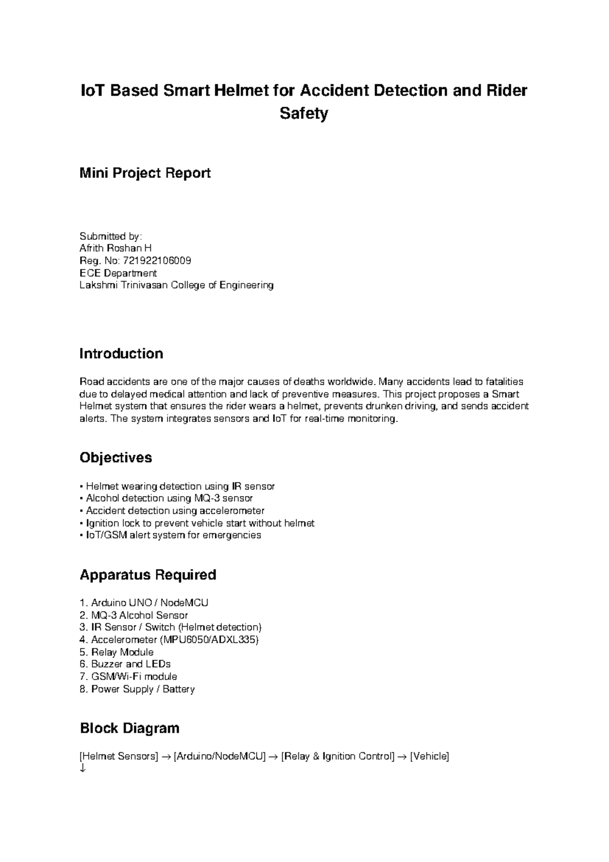IoT-Based Smart Helmet for Accident Detection - Mini Project Report ...