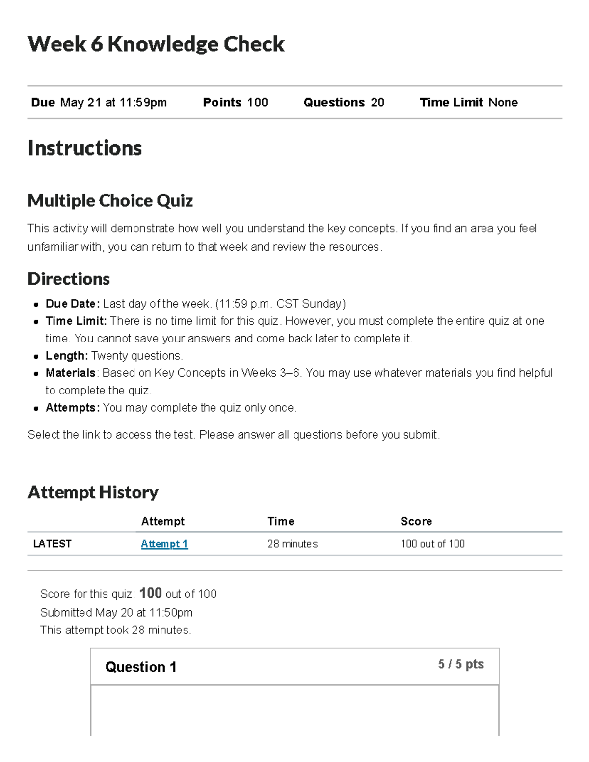 Week 6 Knowledge Check Quiz: Key Concepts Review (Quiz) - Studocu