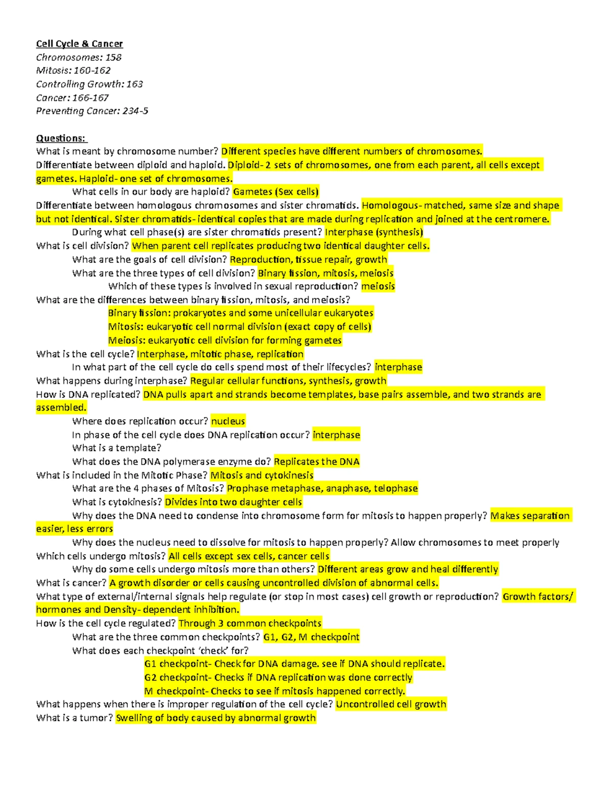 CH 3 Biology - study guide - Study Guide: Answer Key Chapter 3: Cell ...