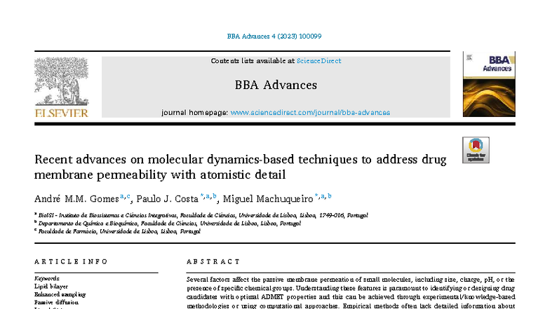 Recent Advances in Molecular Techniques for Drug Membrane Permeability ...