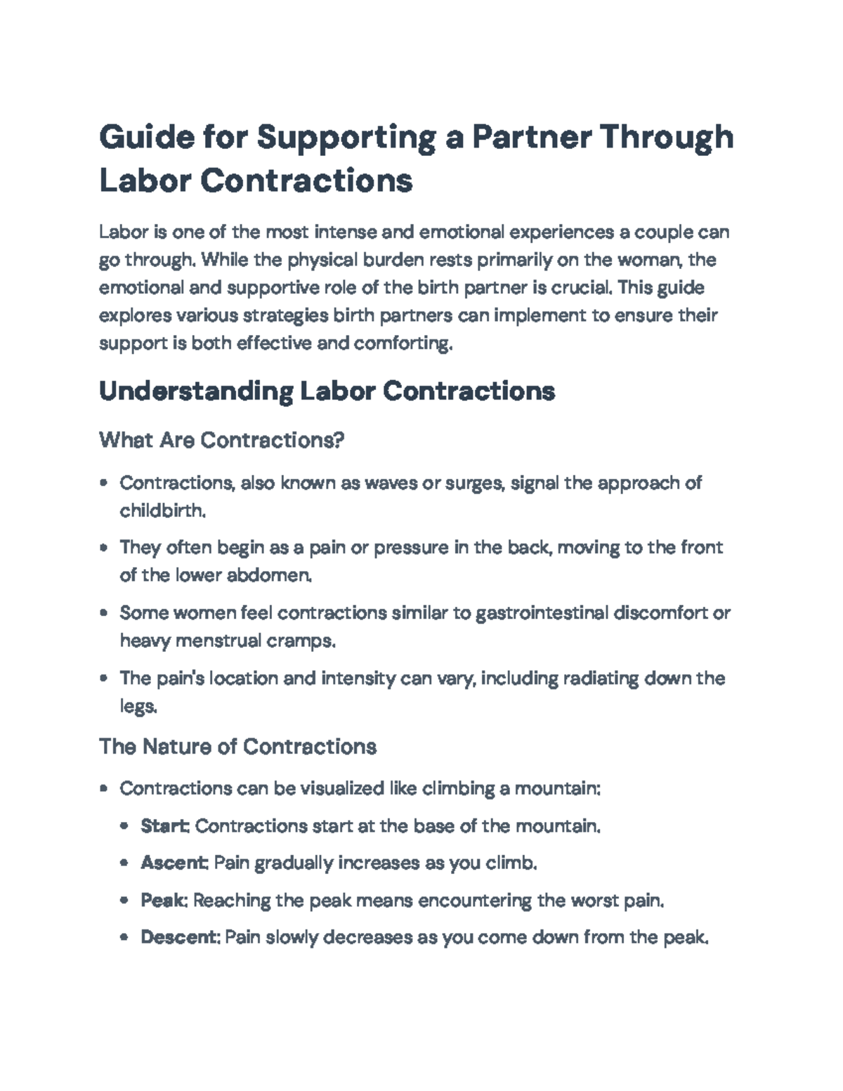 Supporting Your Partner During Labor Contractions: A Comprehensive ...