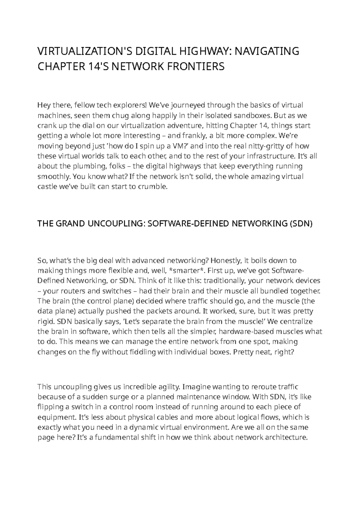 DIGITAL HIGHWAY: NAVIGATING NETWORK FRONTIERS (CH 14) - Studocu