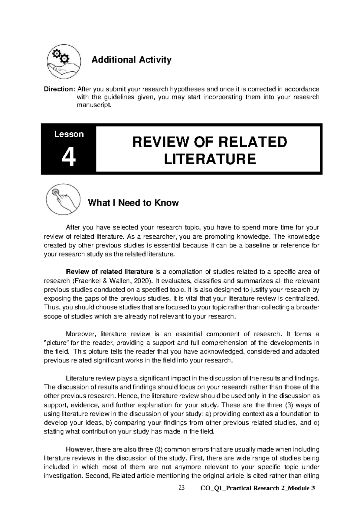 RRL - Lesson 4: Review of Related Literature Guidelines - Studocu