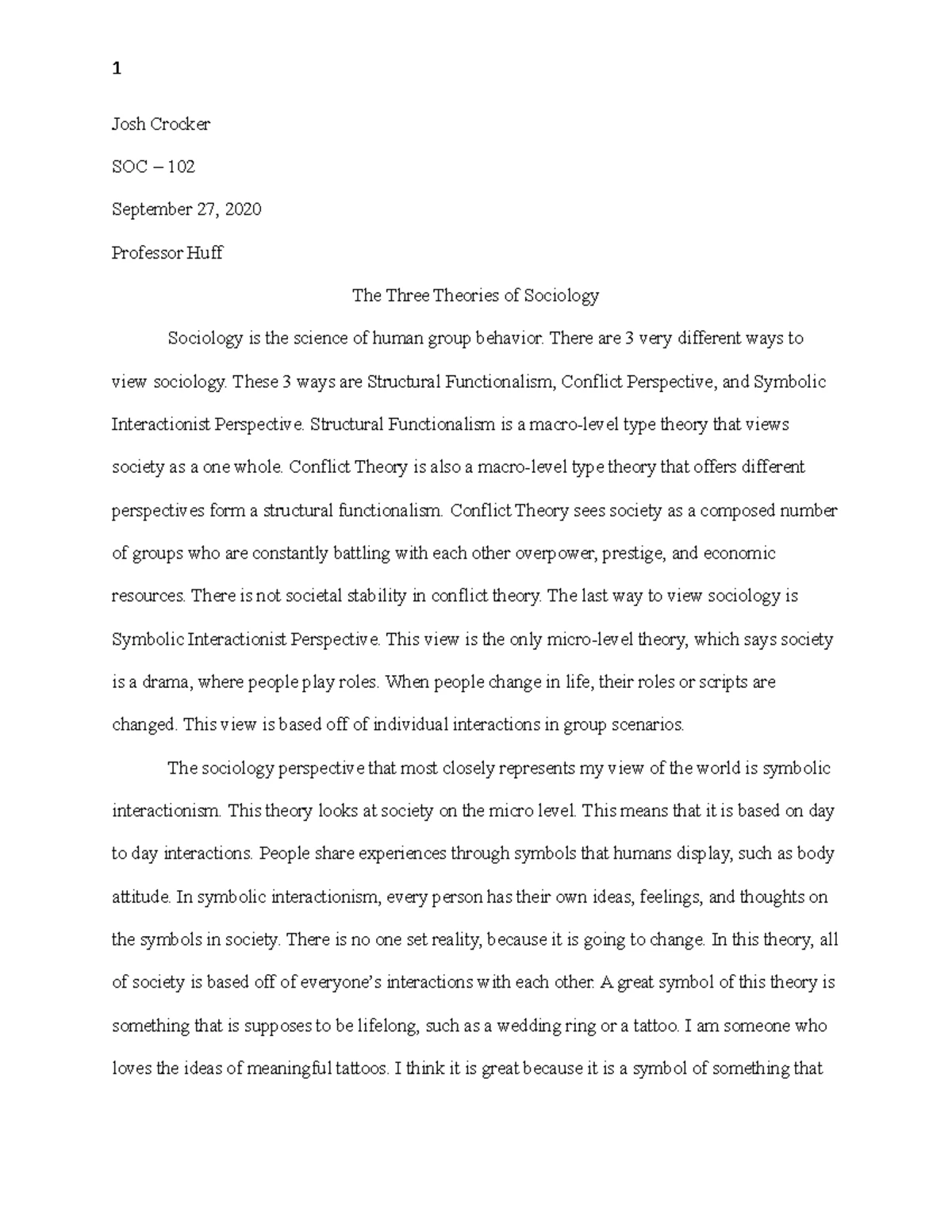 Sociology Theories: Structural Functionalism, Conflict, and ...