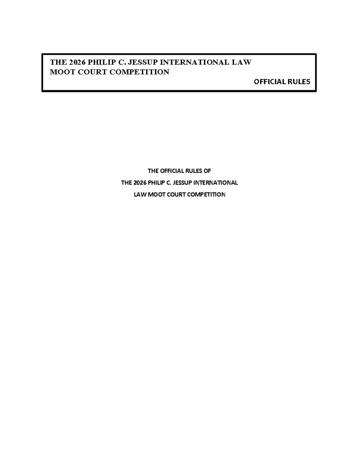 2026 Philip C. Jessup International Law Moot Court Competition ...
