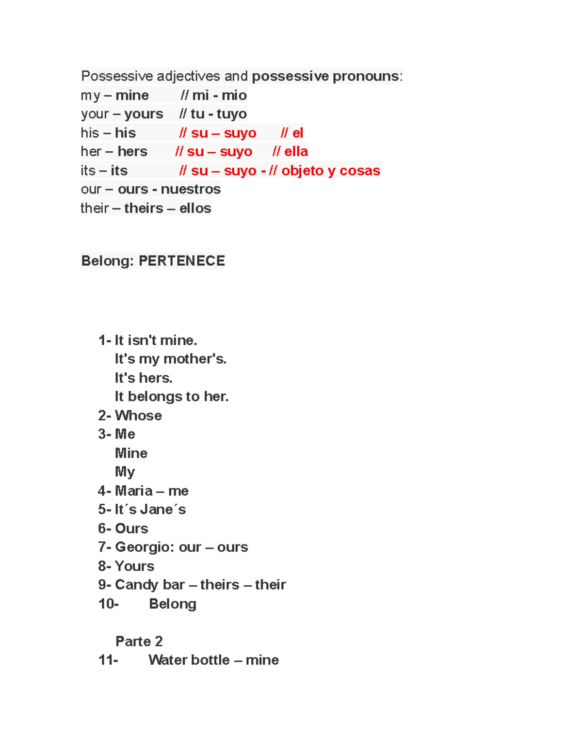 Possessive Adjectives & Pronouns: A Comprehensive Review (ENG 101 ...