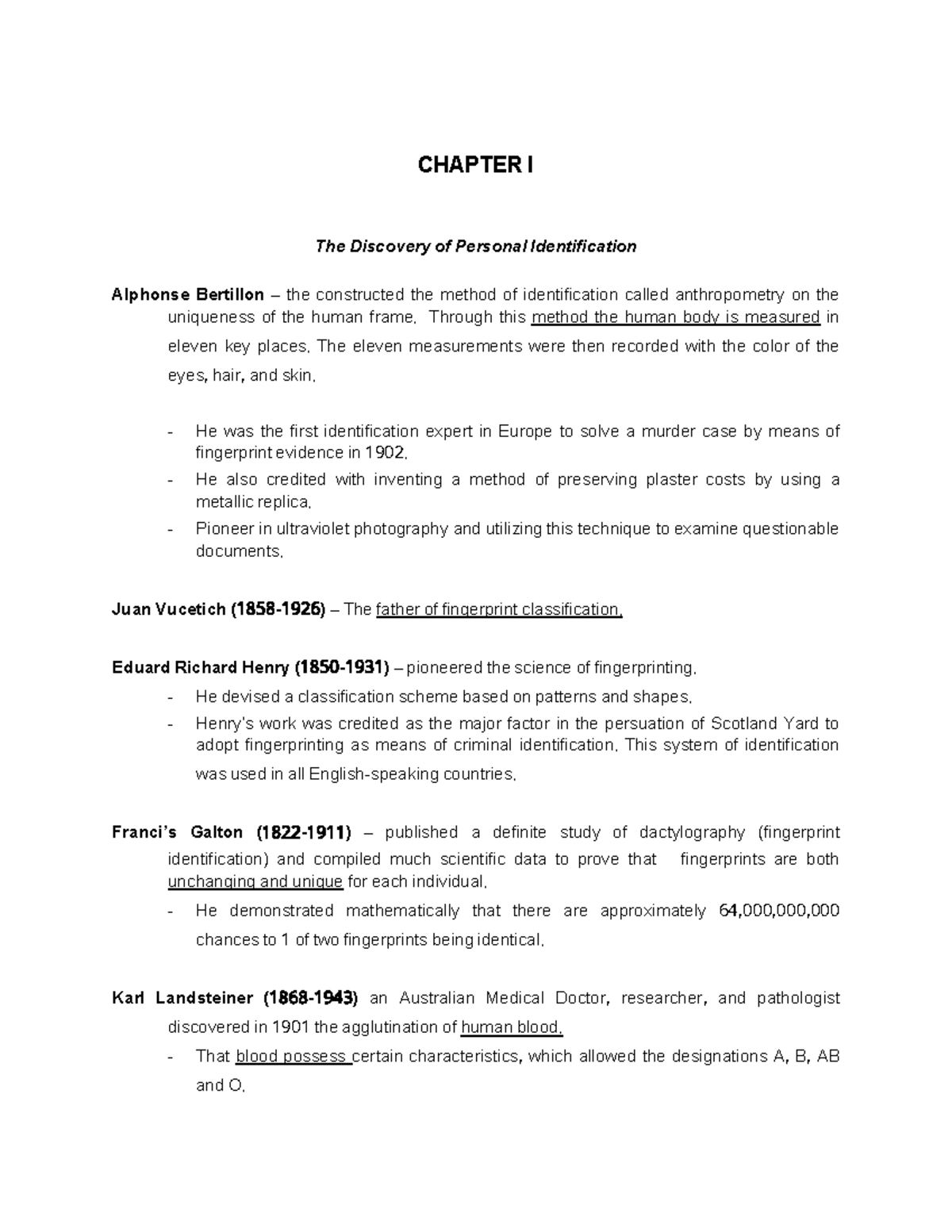 Fingerprint Identification: A Comprehensive Manual for 2ND SEM - Studocu