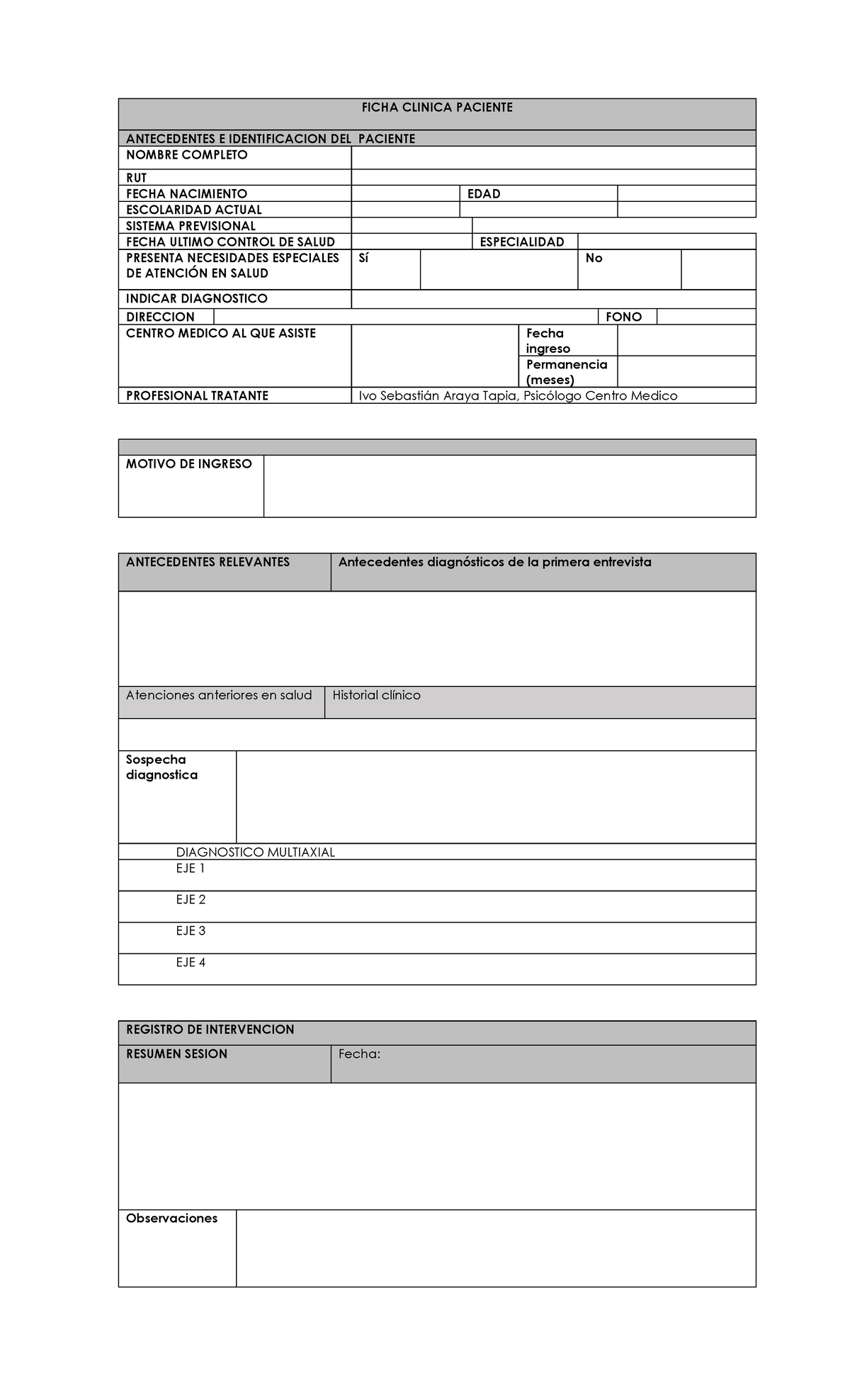 Ficha-ingreso-y-registro-paciente compress - FICHA CLINICA PACIENTE ...