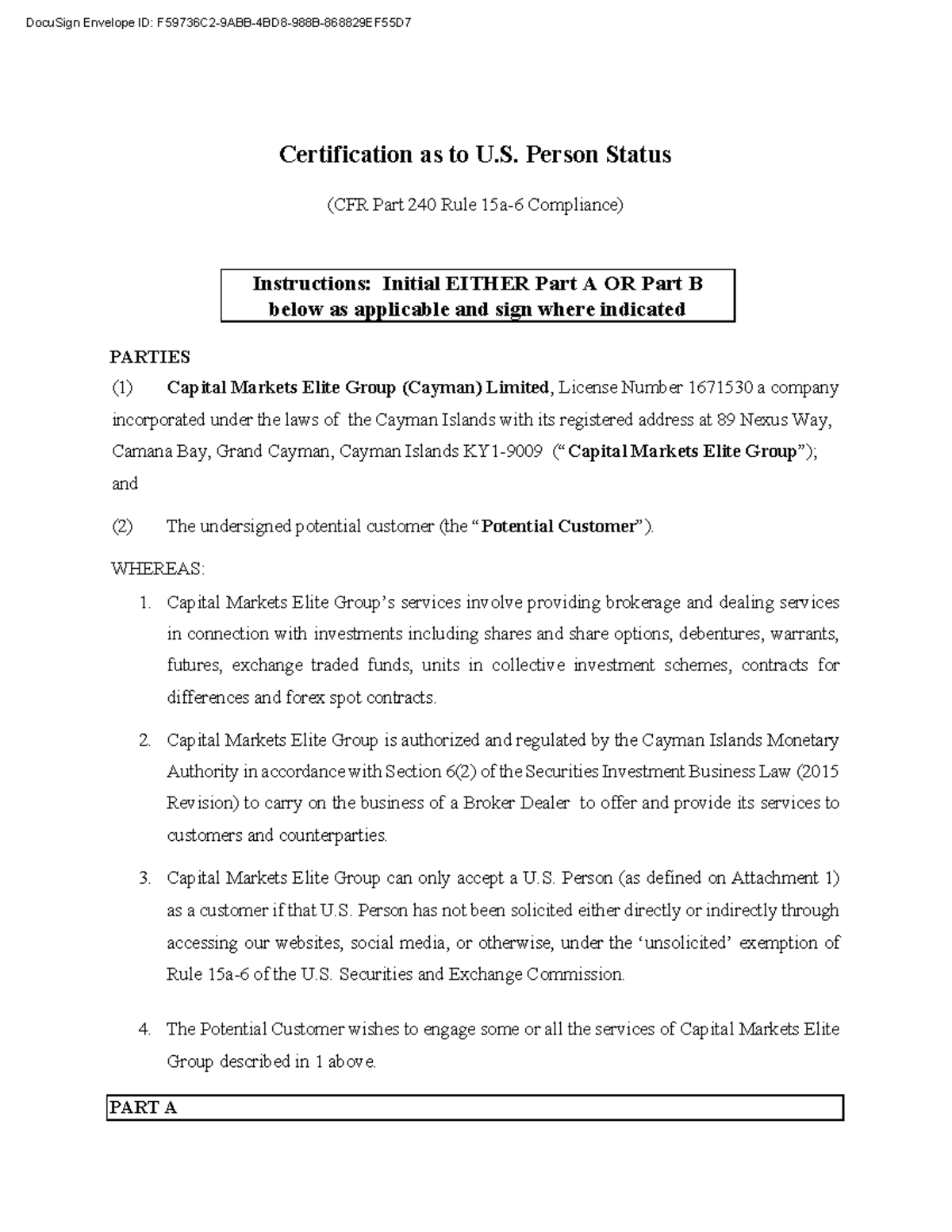 U.S. Person Certification Instructions (CFR Part 240 Compliance) - Studocu