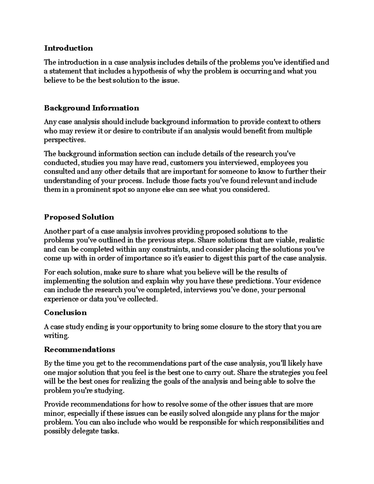 Case-Study - how to make case study - Introduction The introduction in ...