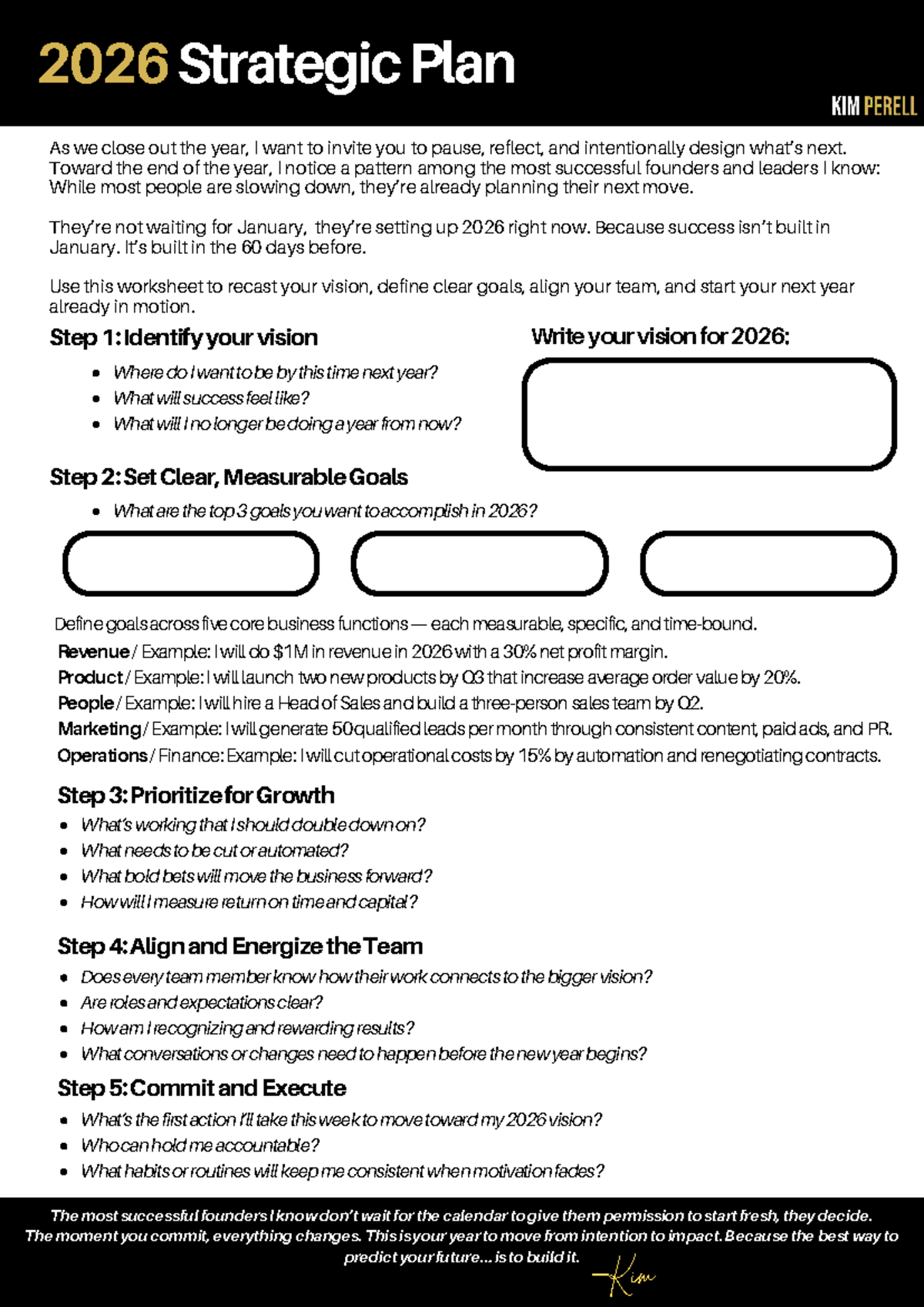 2026 Strategic Plan: Vision & Goals Worksheet - Studocu