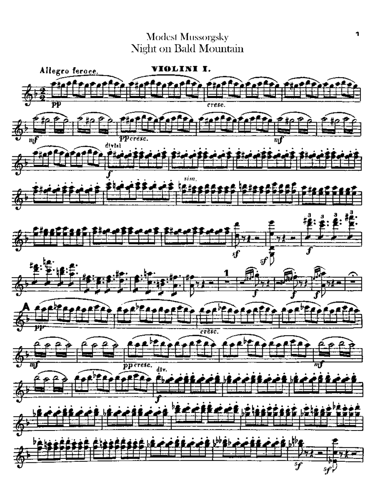 Mussorgsky Night on Bald Mountain - Violin I Part 10 - Studocu