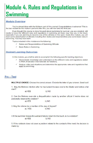 Module 6: Overview of Basic Swimming Strokes Mechanics and Techniques ...