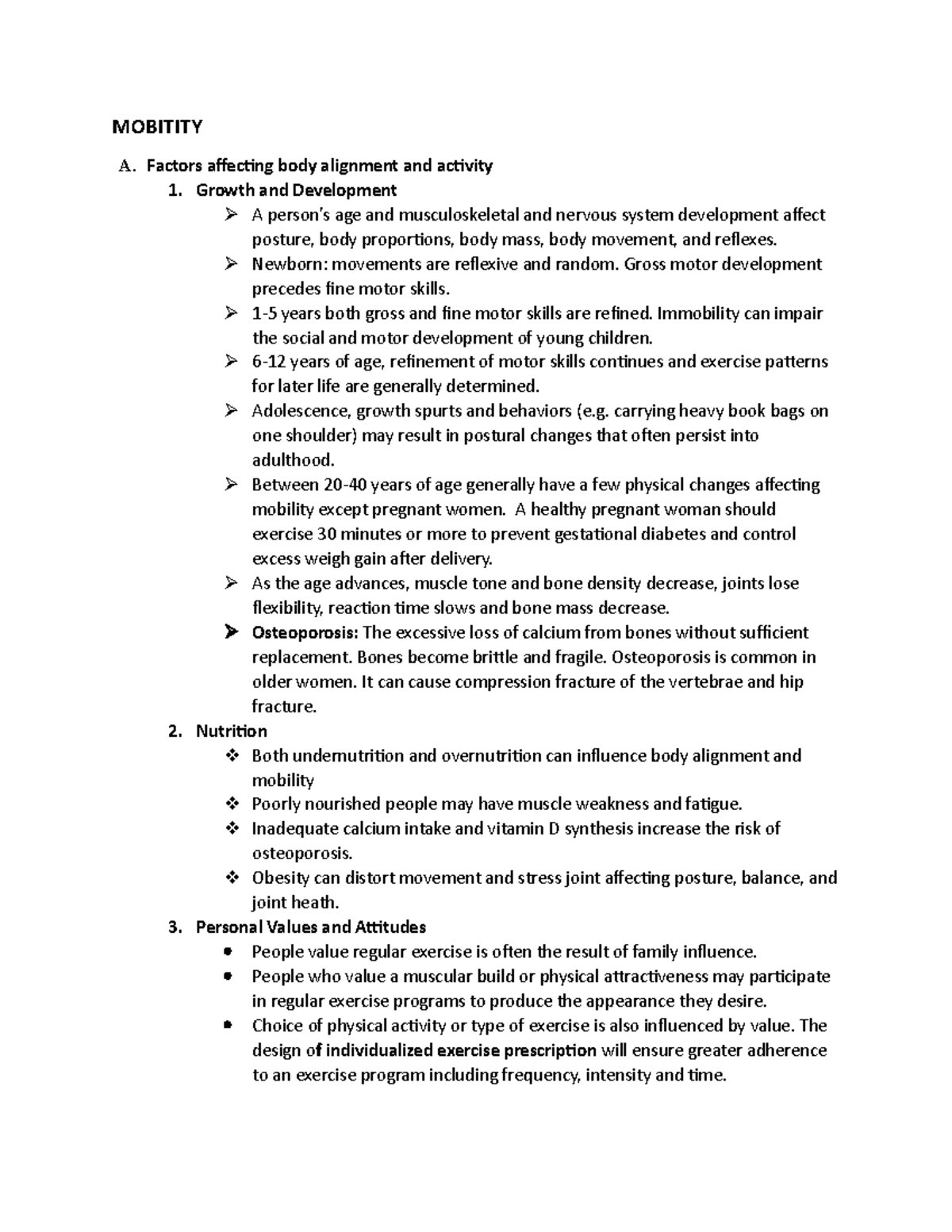 Factors Influencing Mobility and Body Alignment: A Comprehensive ...