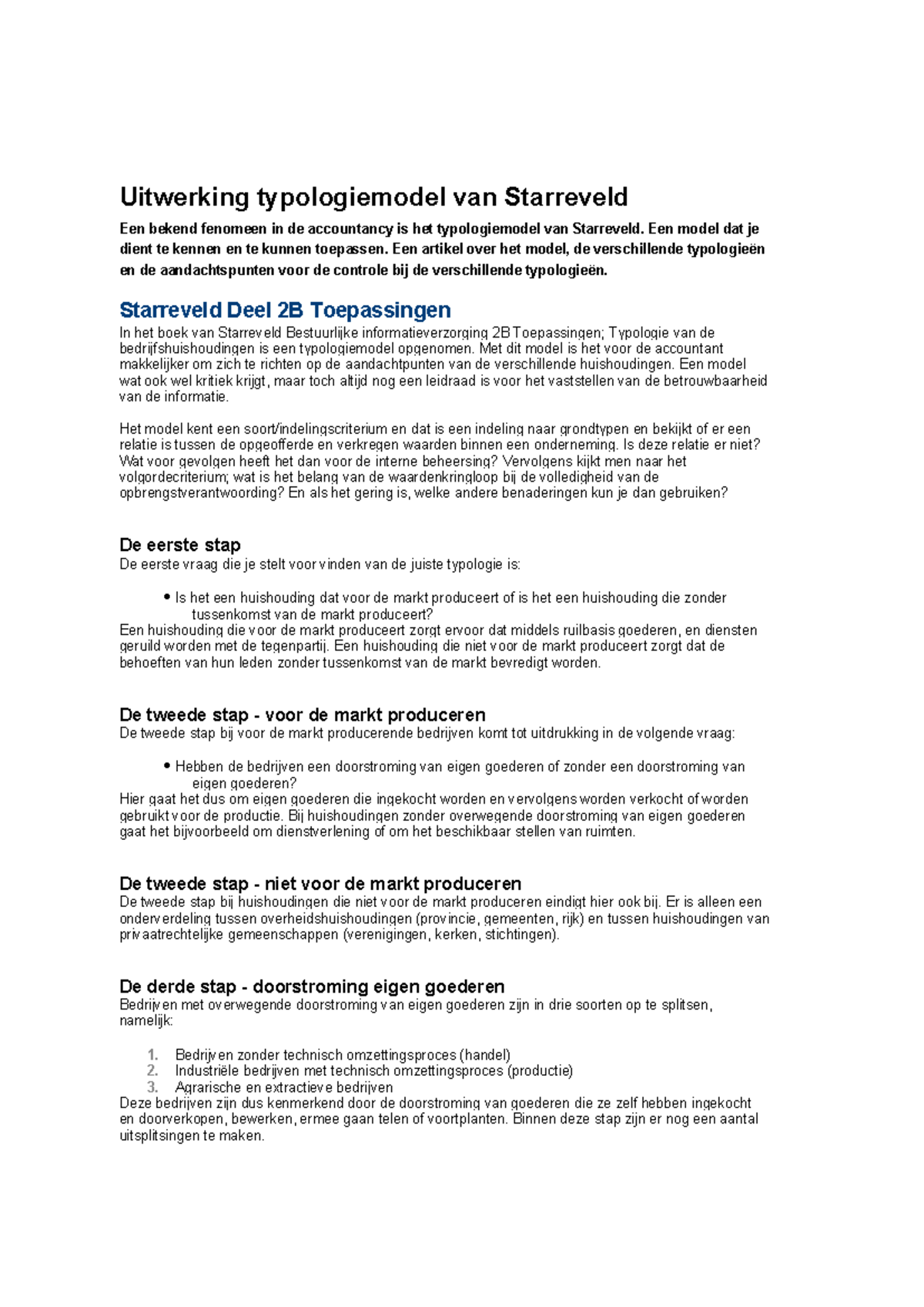 Starreveld Typologieën: Toepassingen en Controlepunten in Accountancy ...