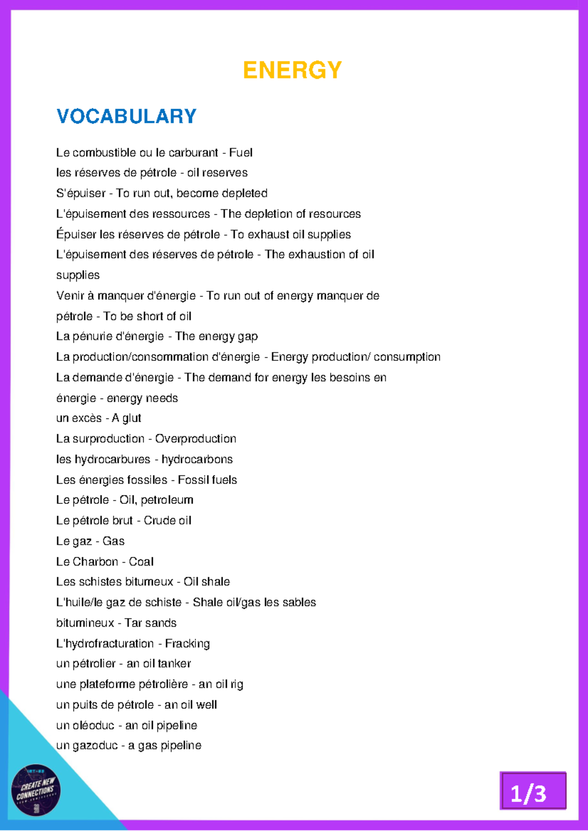 Energy Vocabulary - Essential Terms for Understanding Energy Concepts ...
