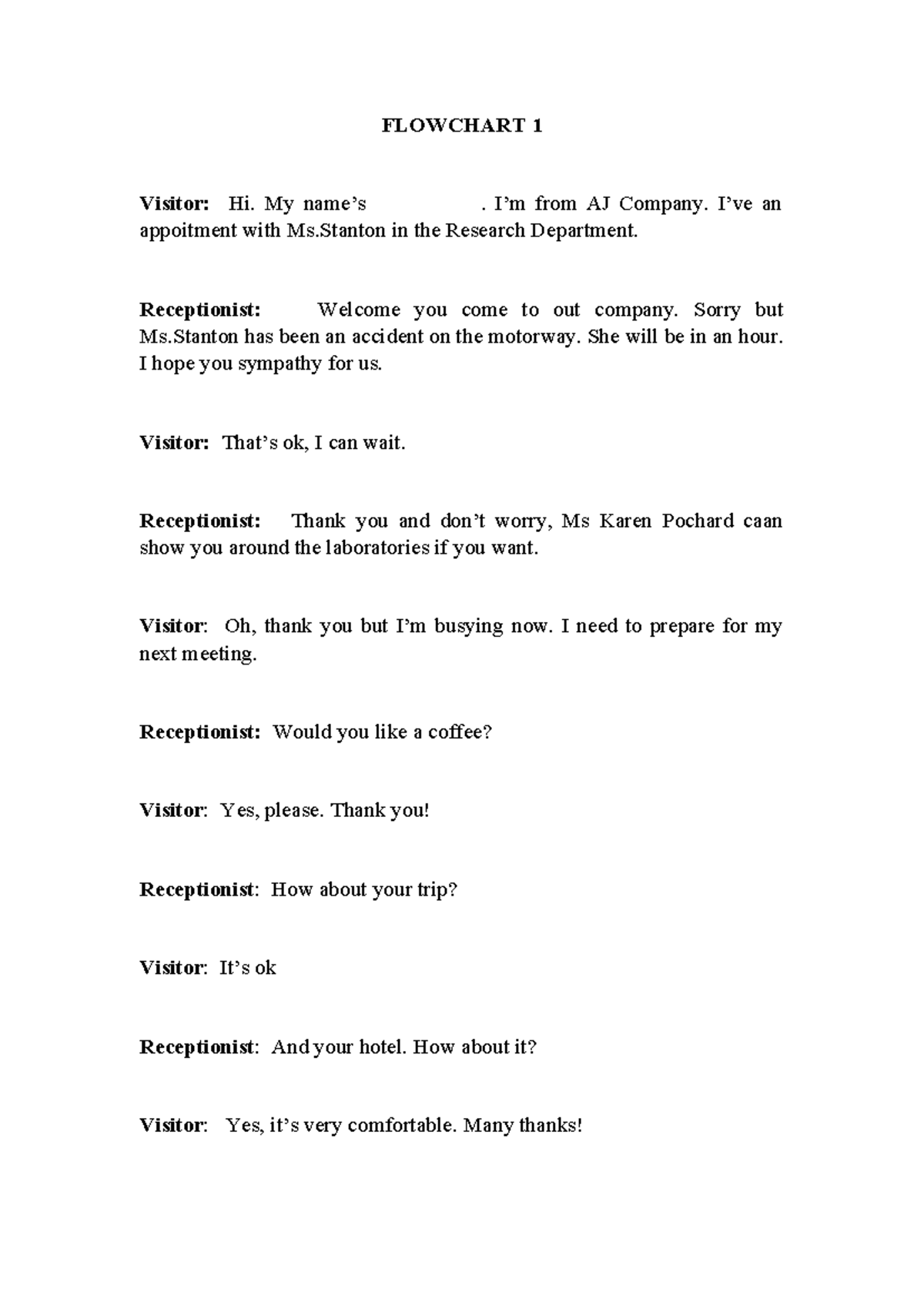 TAGT1 - Visitor Reception Dialogue and Gift Recommendations - Studocu