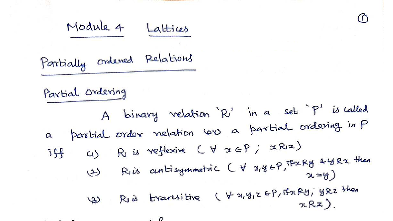 Fall 2025-26 VL BMAT205L Module 4: Lattices and Partial Orders - Studocu