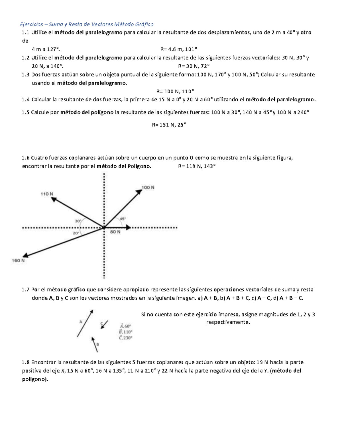 Ejercicios de Física I: Vectores, Notación Científica, MRU y Más - Studocu