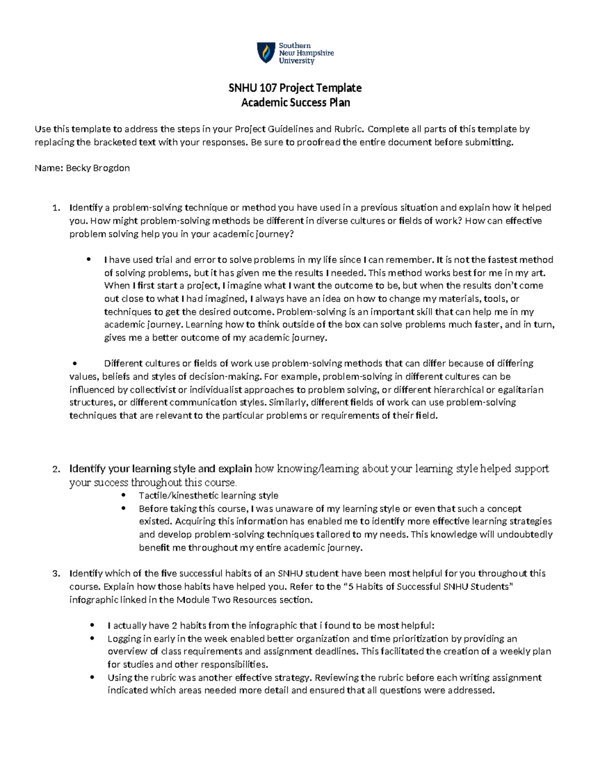 SNHU 107 completed Project - SNHU 107 Project Template Academic Success ...