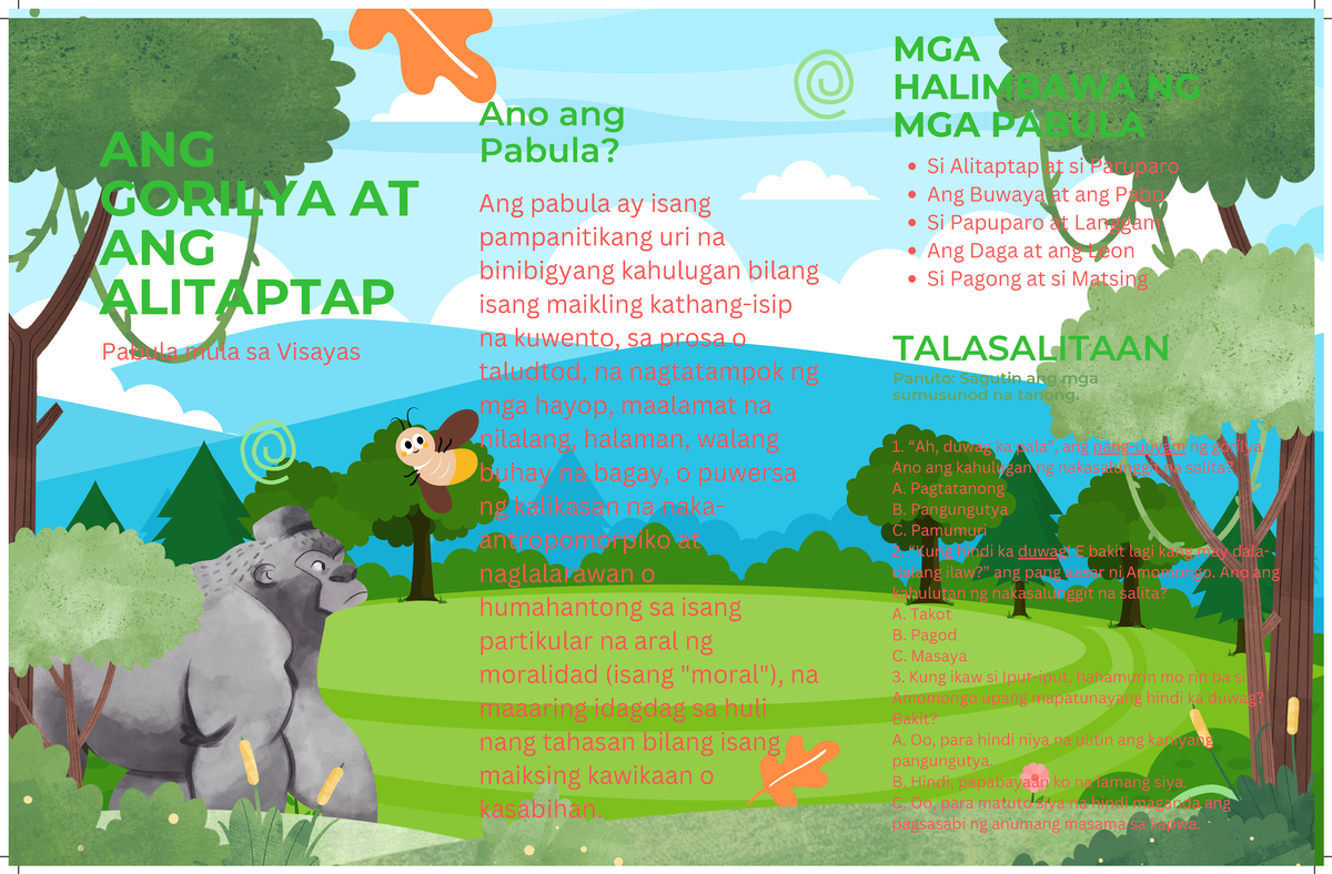 Ang Gorilya at Ang Alitaptap - Pabula mula sa Visayas ANG GORILYA AT ...