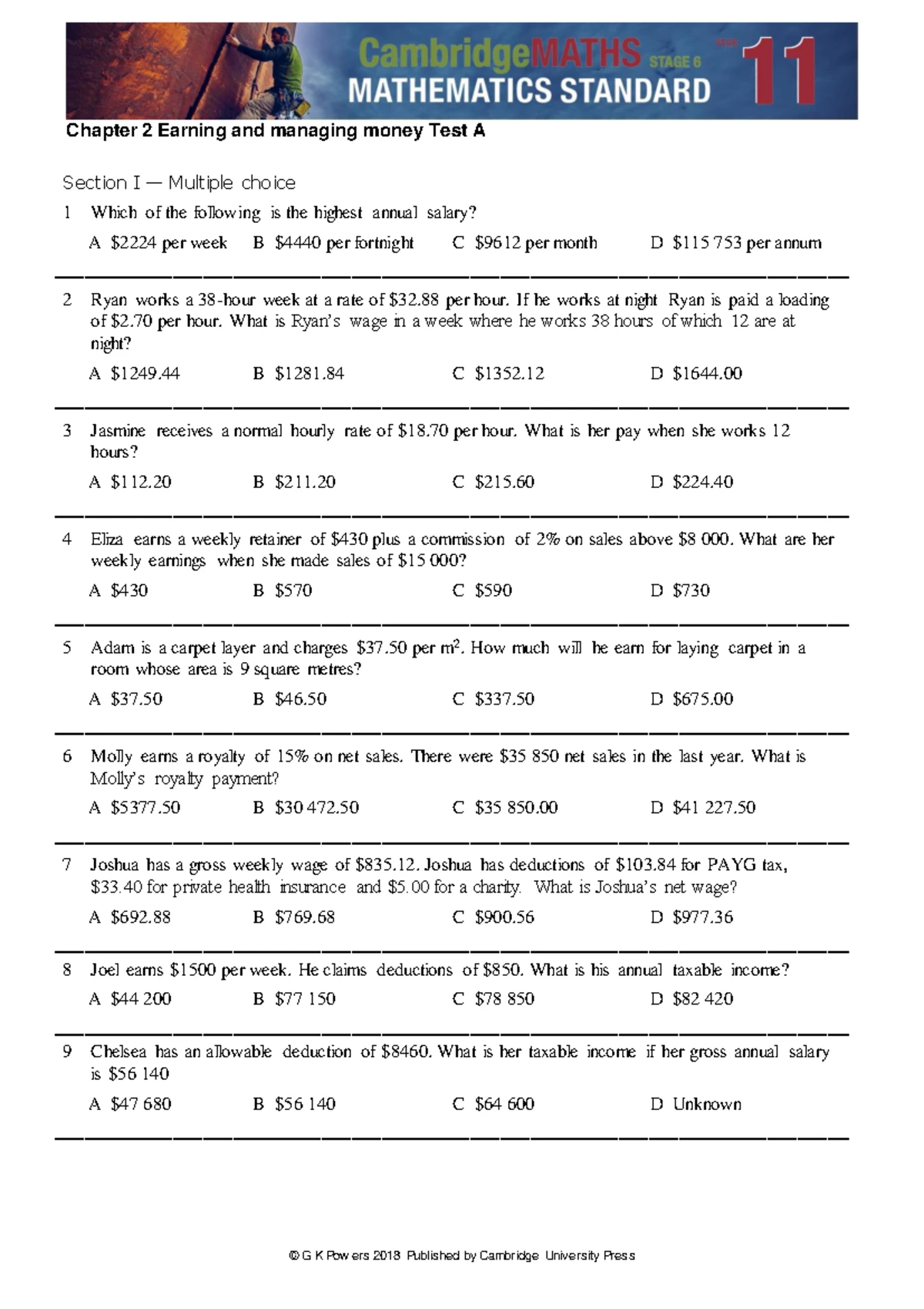 Chapter 1 Test A - Preliminary Preparation Multiple Choice Questions ...