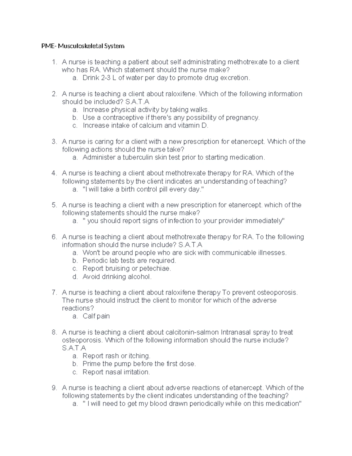 PME- Neurological System Review: Key Nursing Considerations (Part 2) - Studocu