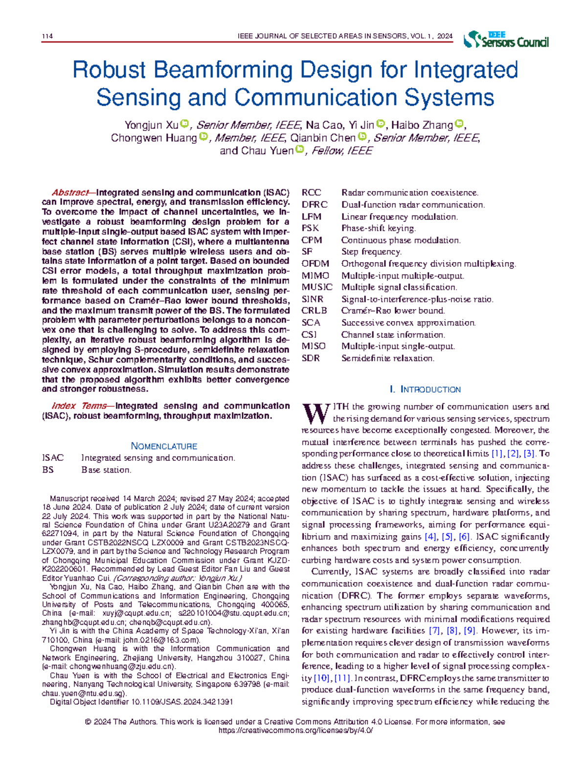 Robust Beamforming Design for ISAC Systems (Course Code: 114) - Studocu