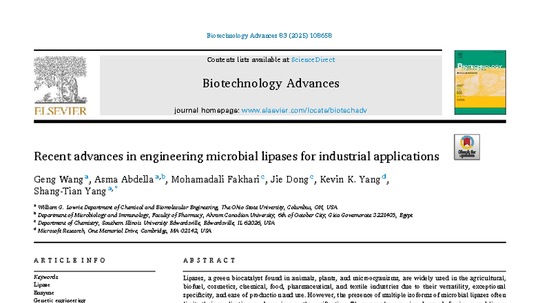 Recent Advances in Engineering Microbial Lipases for Industrial ...