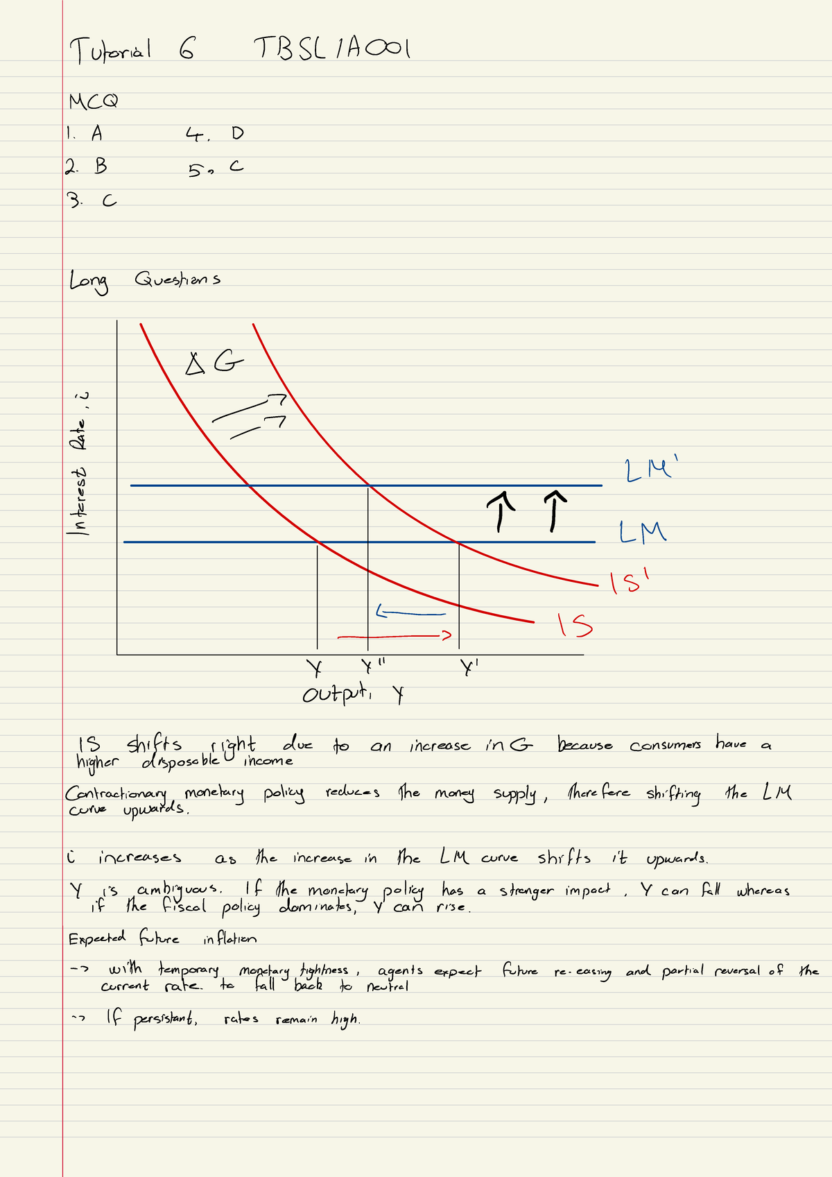 TBSLIACOI G Tutorial 6: MCQ & Long Questions Analysis - Studocu